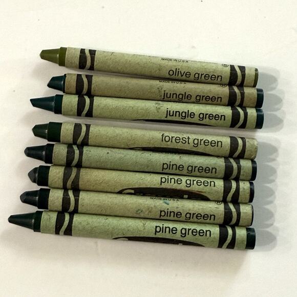 Crayola | Office | Vtg Binney Smith Crayola Crayons Olive Pine Forest ...